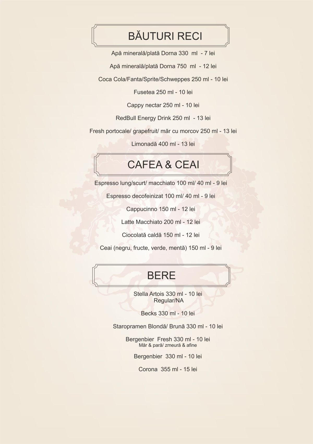 Meniu Restaurant Astoria - Astoria Hotel